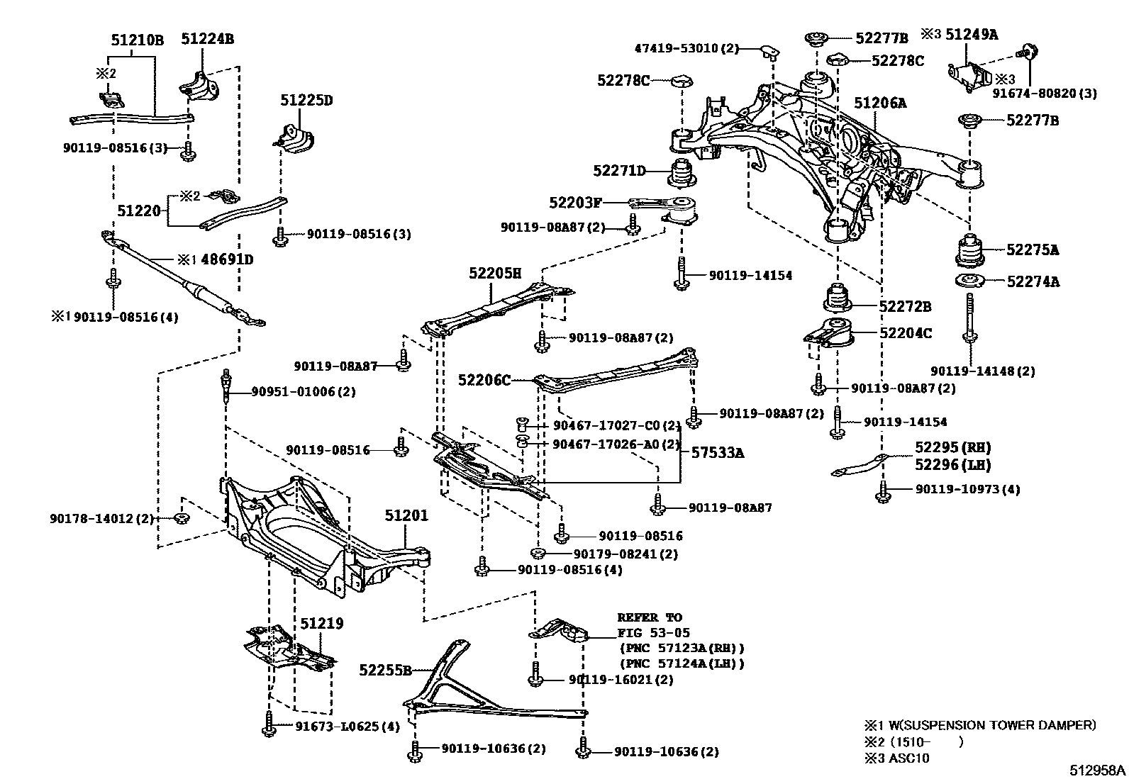 51908-0C041 - Genuine Toyota BRACKET SUB-ASSEMBLY, RE