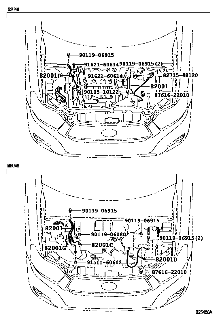82715-48120 Genuine Toyota Bracket, Wiring HARN