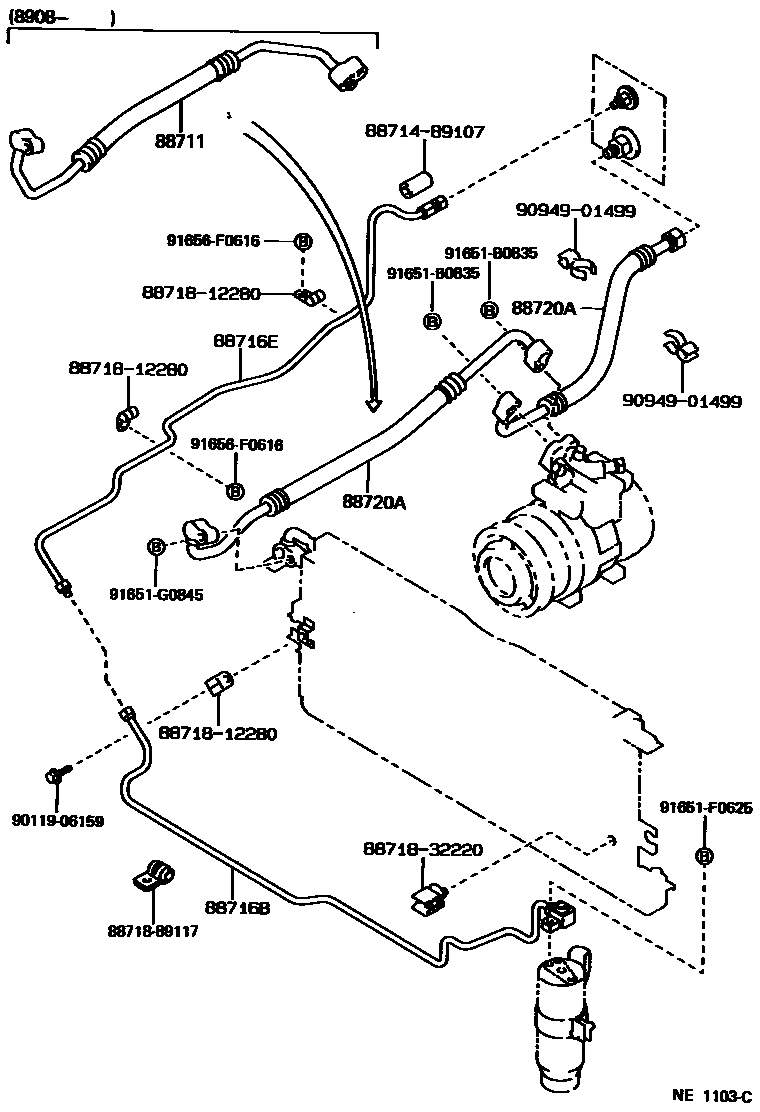88718-89117 Genuine Toyota Clamp, Piping