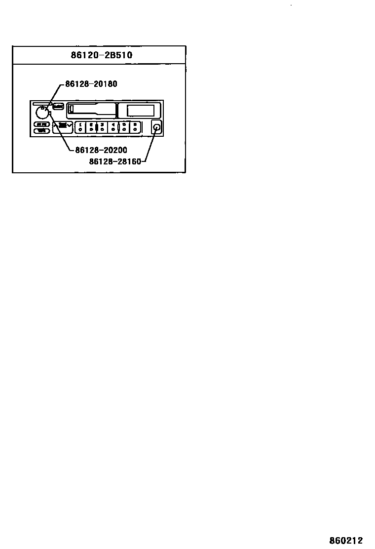 86128-20200 Genuine Toyota Knob, Radio Receiver