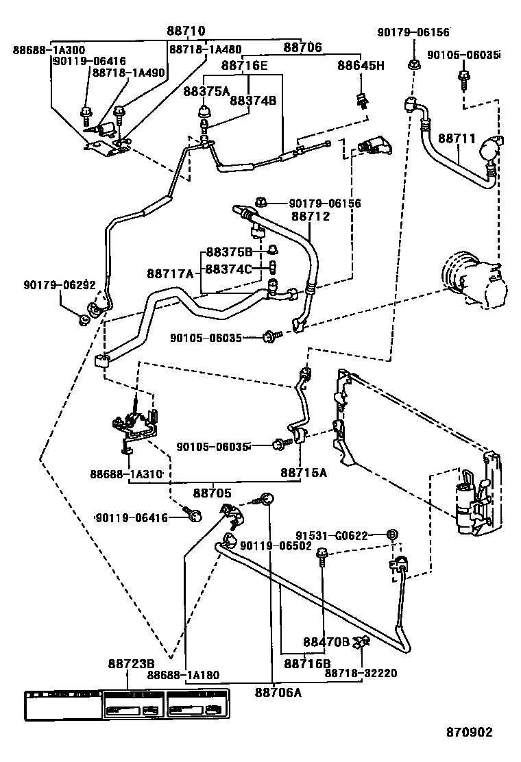 88718-1A480 Genuine Toyota Clamp, Piping