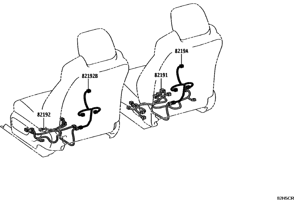 82192-AK030 Genuine Toyota WIRE, FR SEAT, LH