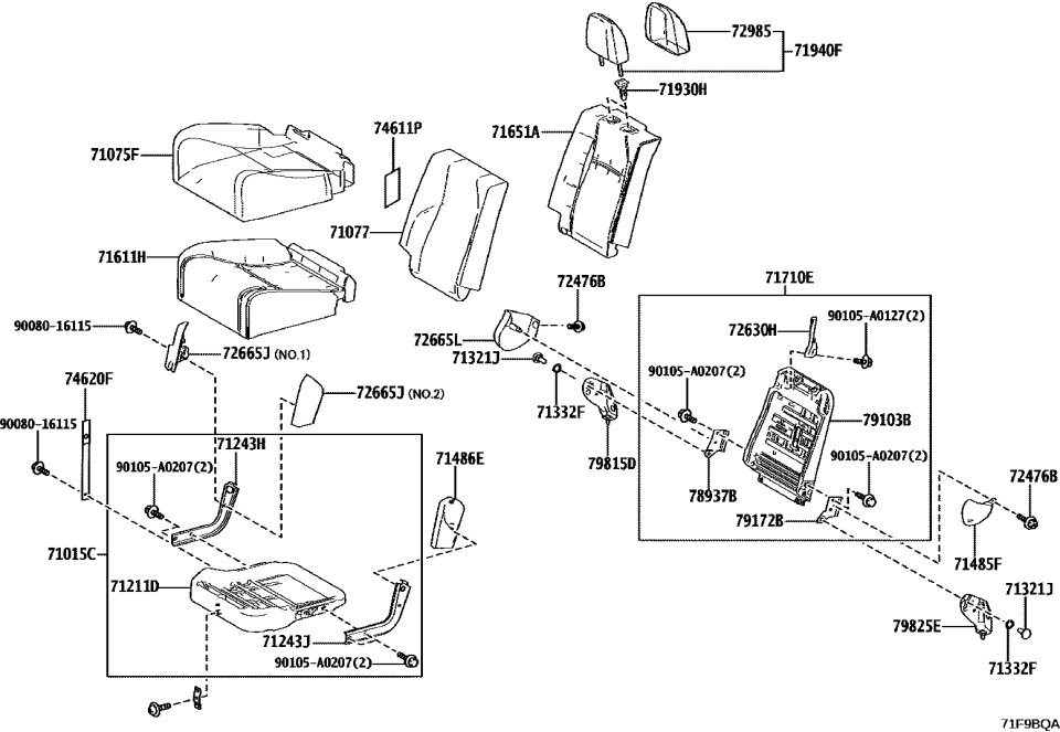 71015-AK010 Genuine Toyota FRAME SUB-ASSY, RR S