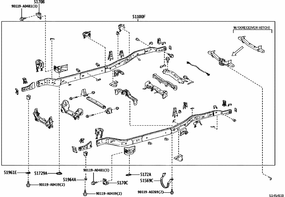 51001-AK130 Genuine Toyota FRAME SUB-ASSY