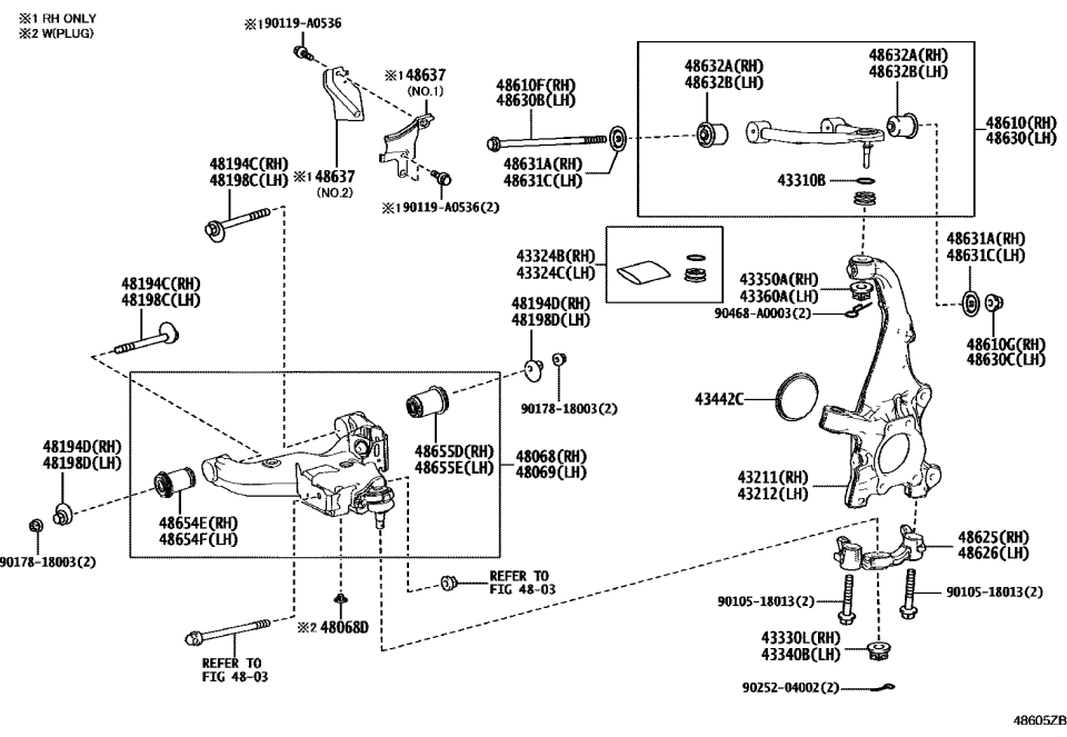 48632-AK010 Genuine Toyota BUSH, UPR ARM
