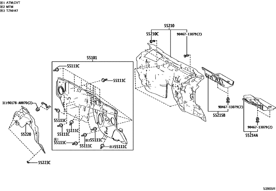 55101-04550 Genuine Toyota PANEL SUB-ASSY, DASH