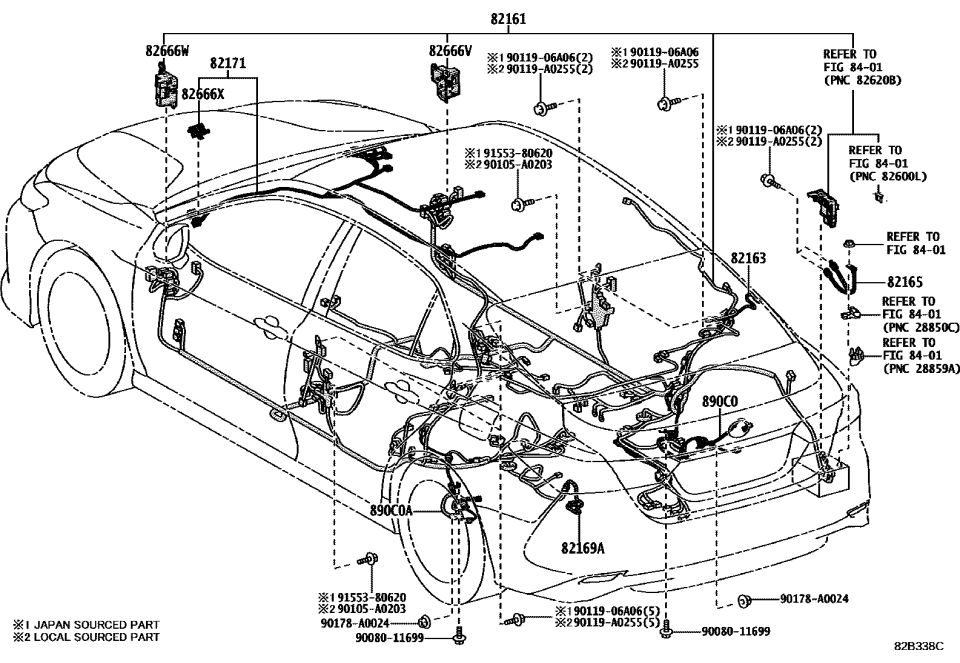82199-06F01 Genuine Toyota WIRE, FLOOR