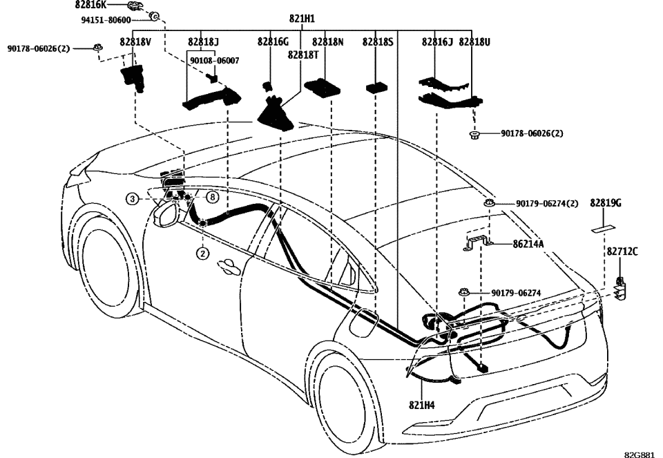 82817-47X10 Genuine Toyota PROTECTOR, WIRING HA