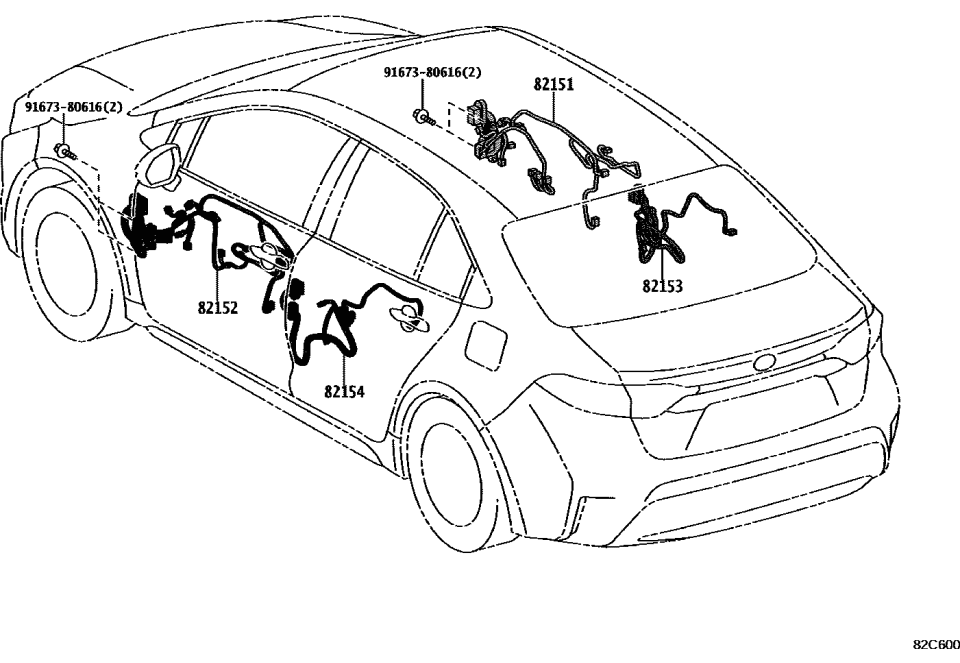 82151-1AE00 Genuine Toyota WIRE, FR DOOR, RH
