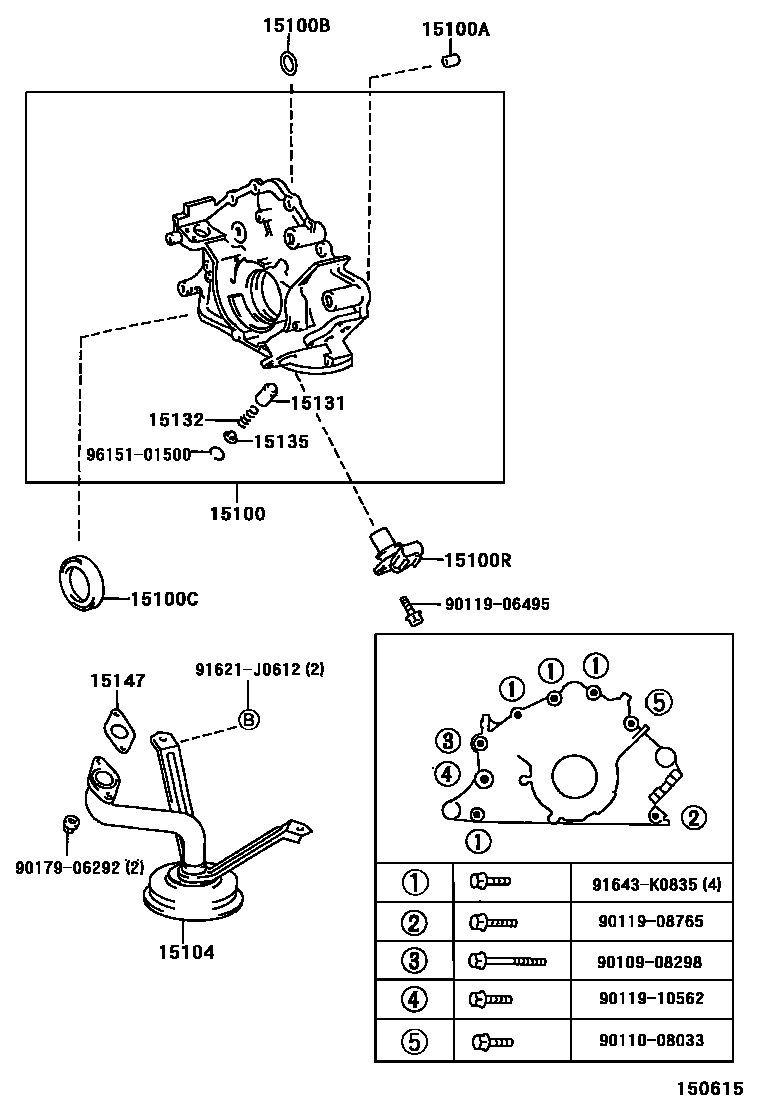 90119-08765 Genuine Toyota Bolt, w/Washer