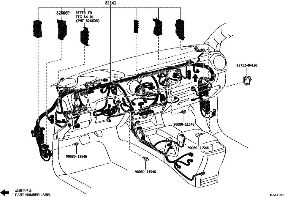 82141-04V00 Genuine Toyota Wire, Instrument Pan