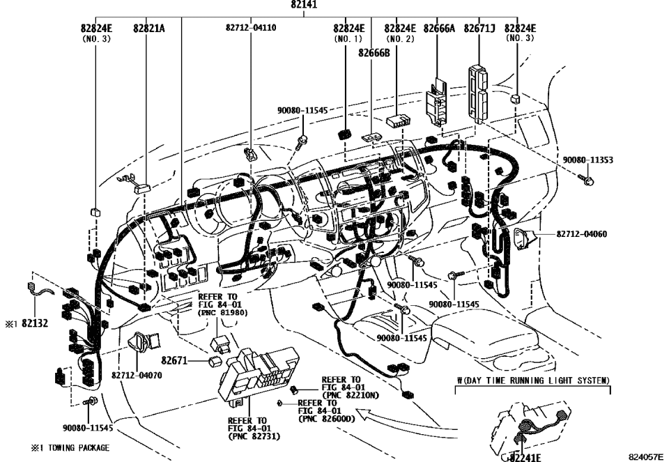 82712-04070 Genuine Toyota Support, Wiring HARN