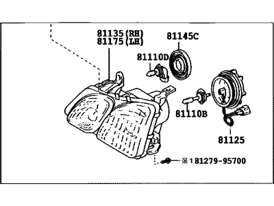 81150-60802 Genuine Toyota Driver Side Headlight Assembly