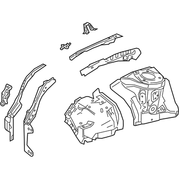 53702-10400 Genuine Toyota Apron Sub-Assembly, Front F