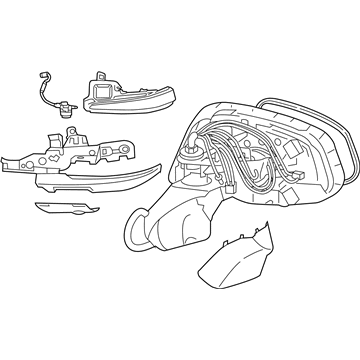 87940-42E01 Genuine Toyota Outside Rear Mirror Assembly