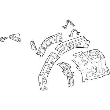 53702-48900 Genuine Toyota Apron Sub-Assembly, Fr F