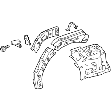 53702-0R060 Genuine Toyota Apron Sub-Assembly, Fr F