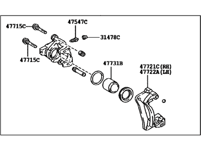 47730-34030 Genuine Toyota Cylinder Assy, Rear Disc Brake, RH