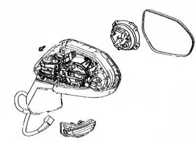 87940-02919 Genuine Toyota Outside Rear Mirror Assembly