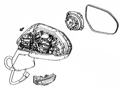 87910-02917 Genuine Toyota Outside Rear Mirror Assembly
