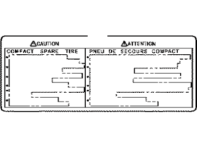 42668-0E010 Genuine Toyota Label, Compact Spare