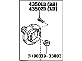 43502-35220 Genuine Toyota Front Axle Hub Sub-Assembly, Left