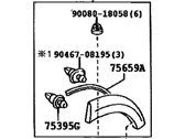 75653-0C901 Genuine Toyota Moulding Sub-Assy, Quarter Outside, RH