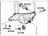 81110-0R080 Genuine Toyota Passenger Side Headlight Assembly
